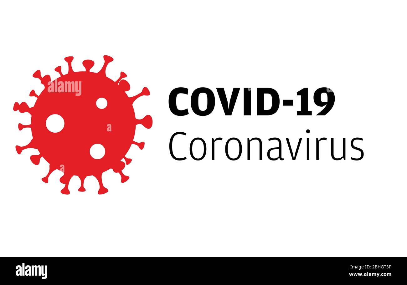 Covid-19 Coronavirus text with image of a virus vector illustration ...