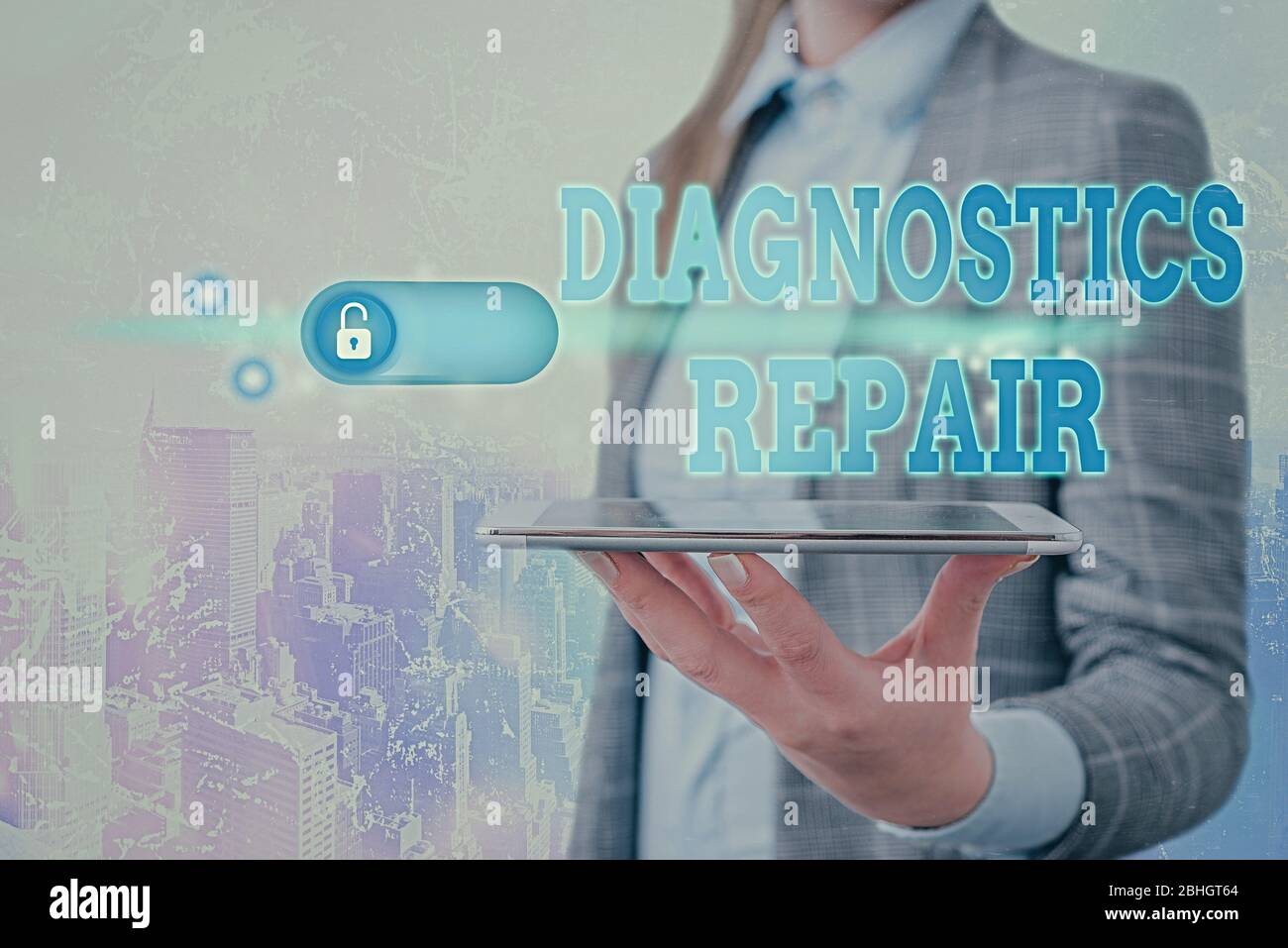 Text sign showing Diagnostics Repair. Business photo showcasing A ...