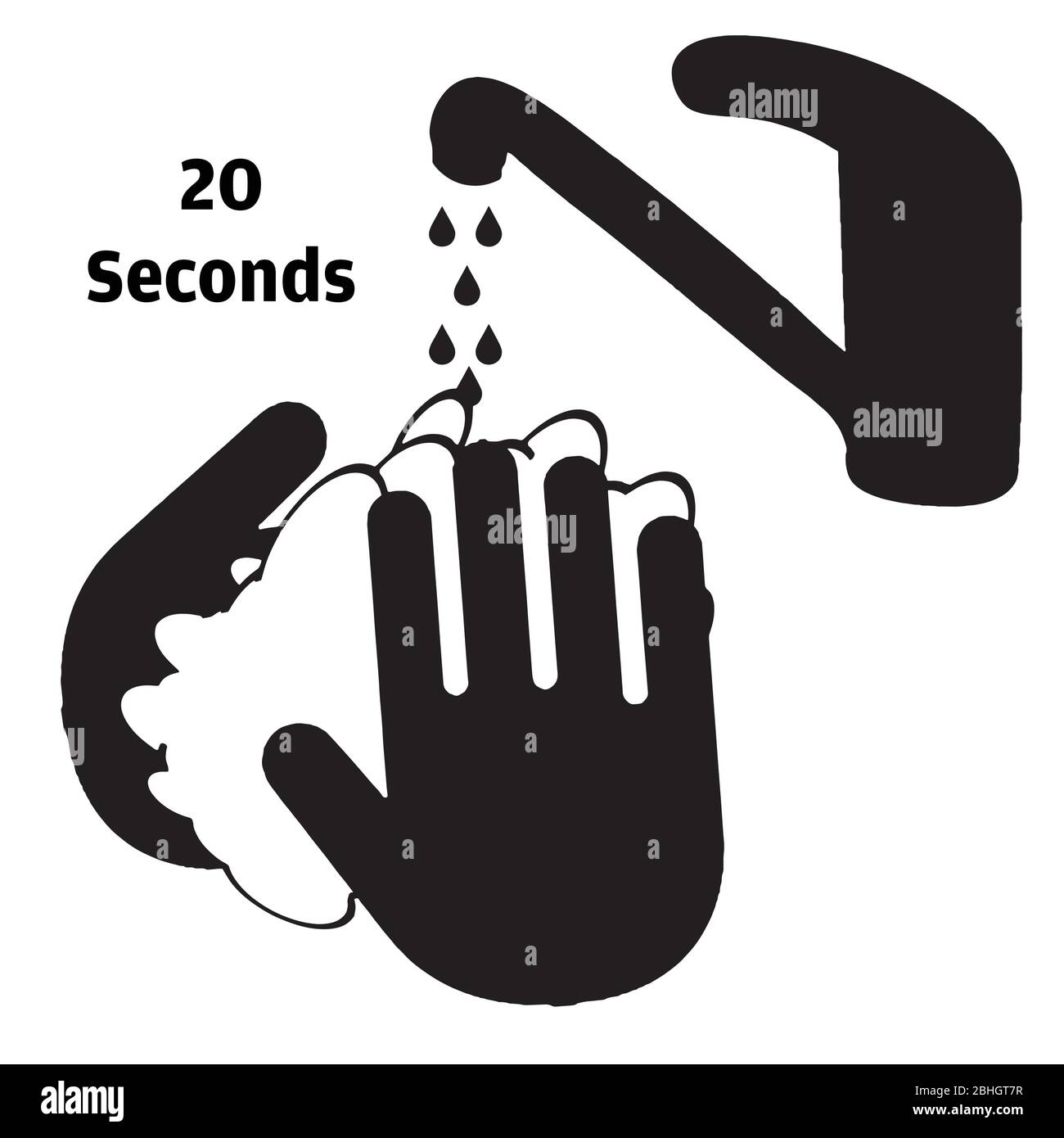 Wash Both Hands With Soap For 20 Seconds Icon Vector Illustration Stock ...