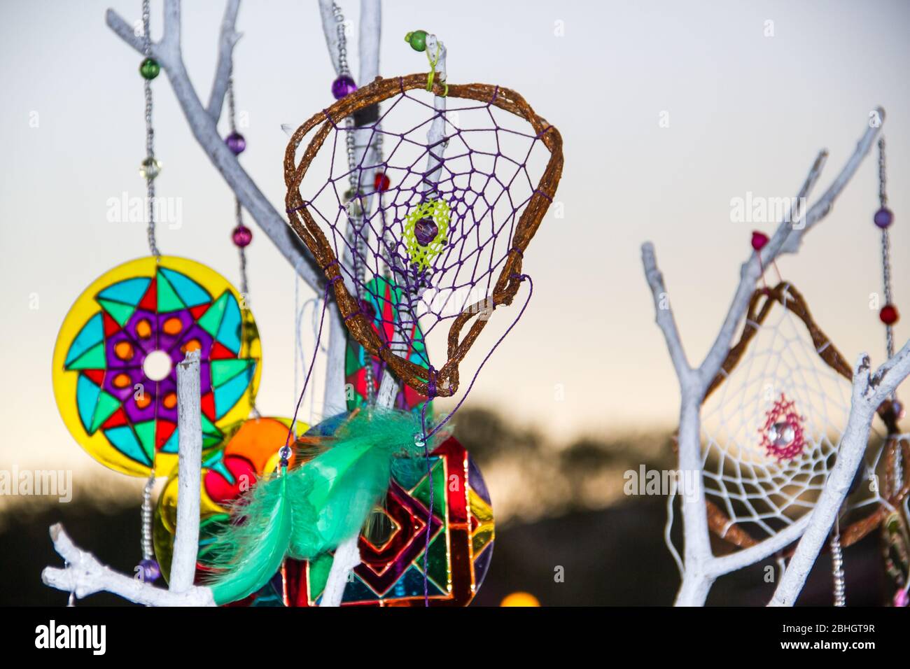 dreamcatcher and mandalas made with cd and recycled materials Stock ...
