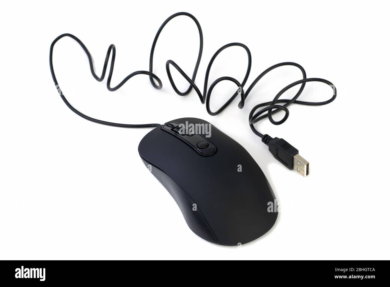 computer mouse with wire isolated on white background Stock Photo - Alamy