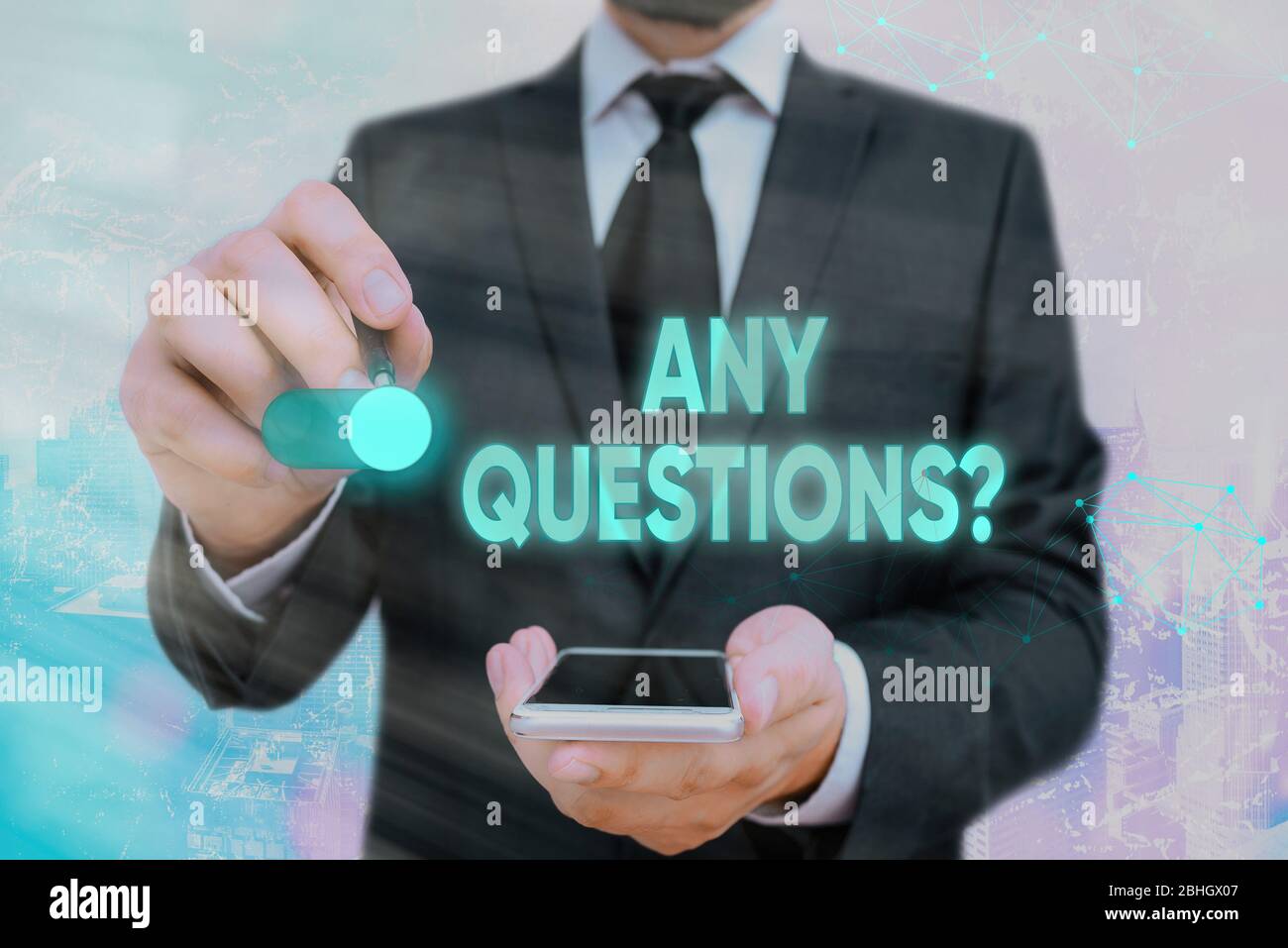 Handwriting text Any Questions Question. Conceptual photo Asking for ...