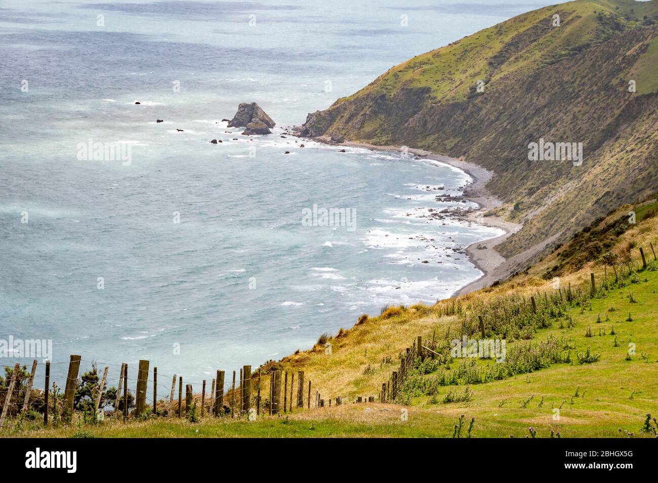 Wairaka rocks on Wellington's west coast south of Pukerua Bay, Porirua ...