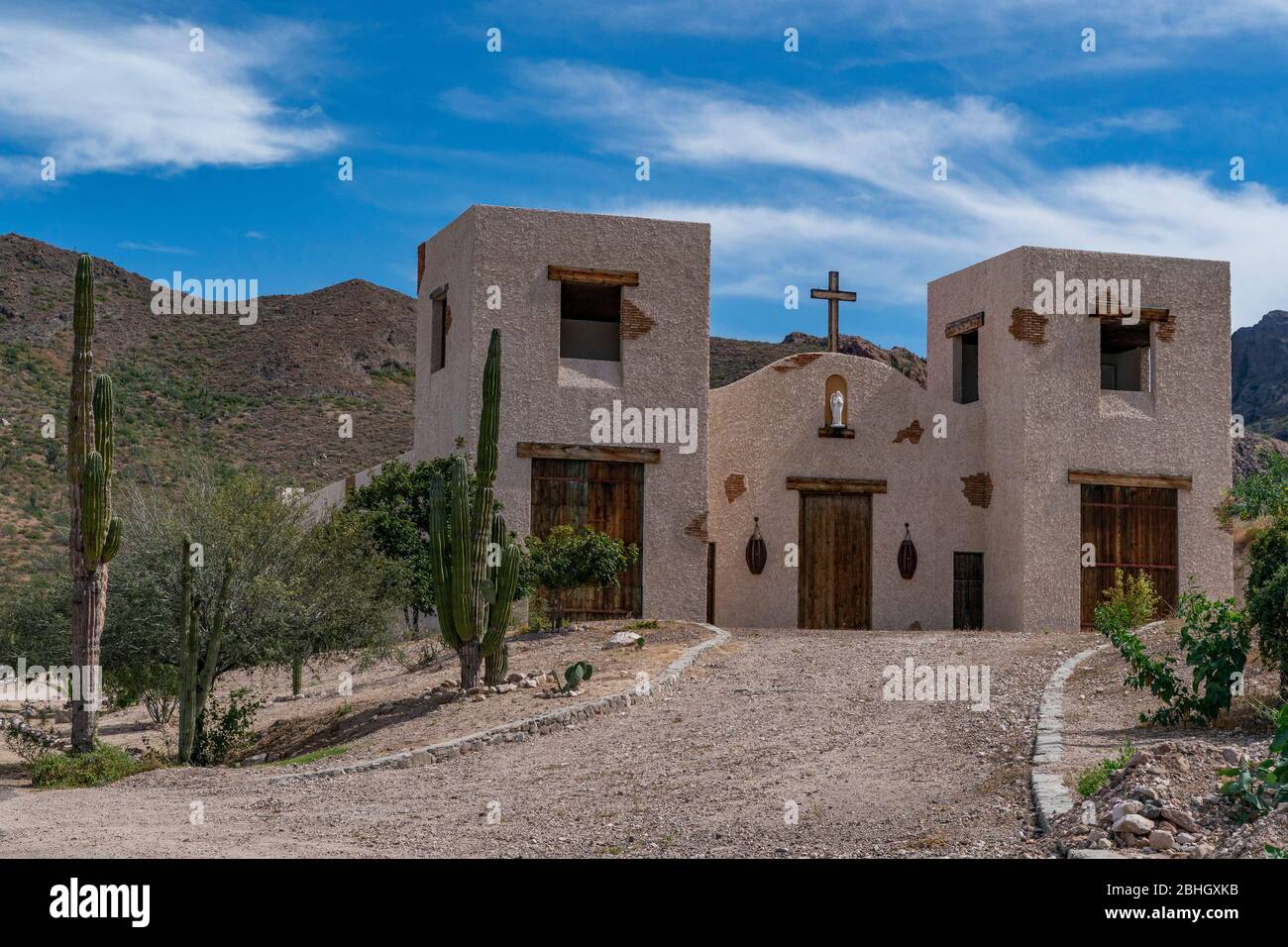 baja california old mission church Stock Photo - Alamy