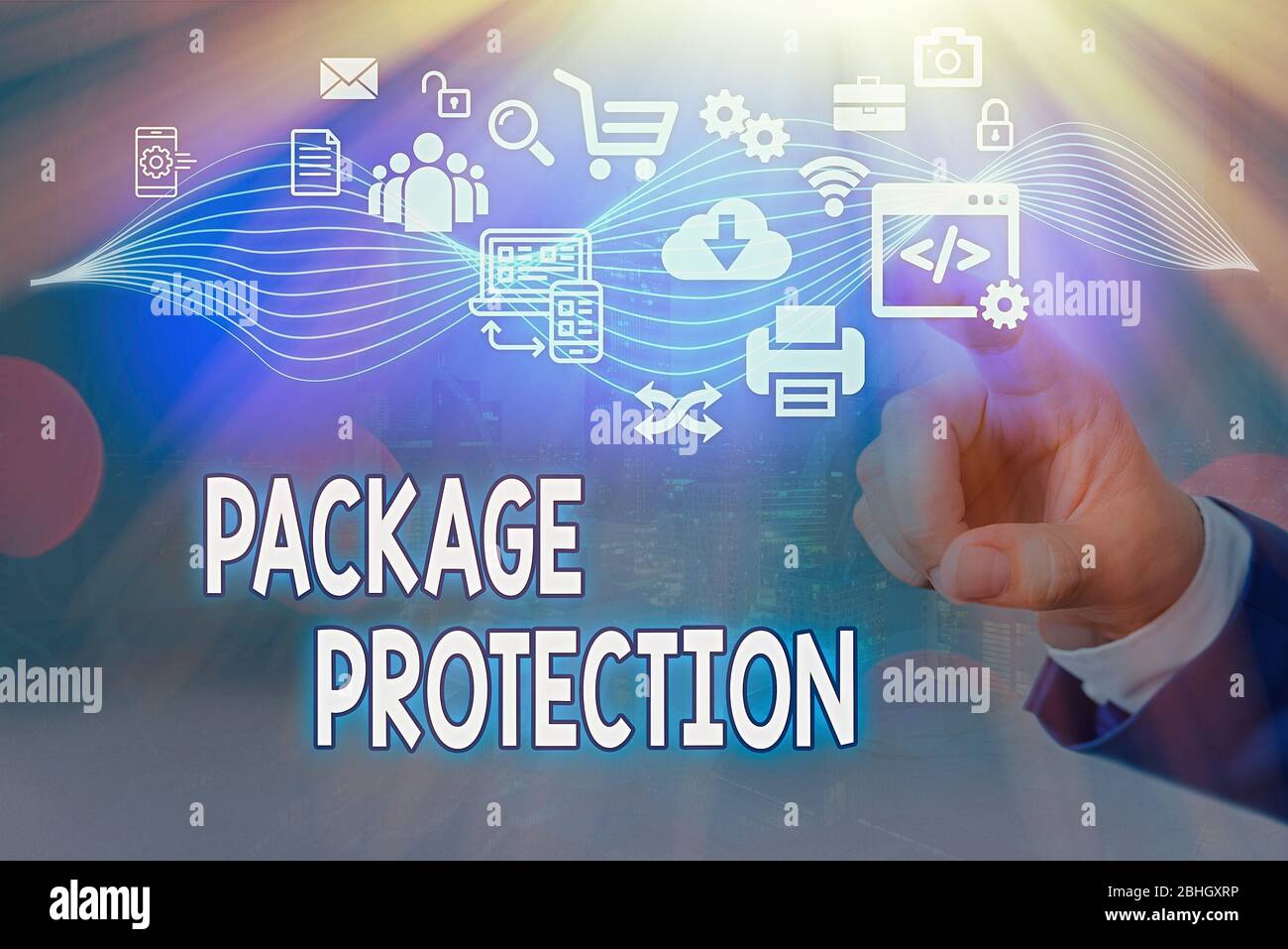 Conceptual hand writing showing Package Protection. Concept meaning ...