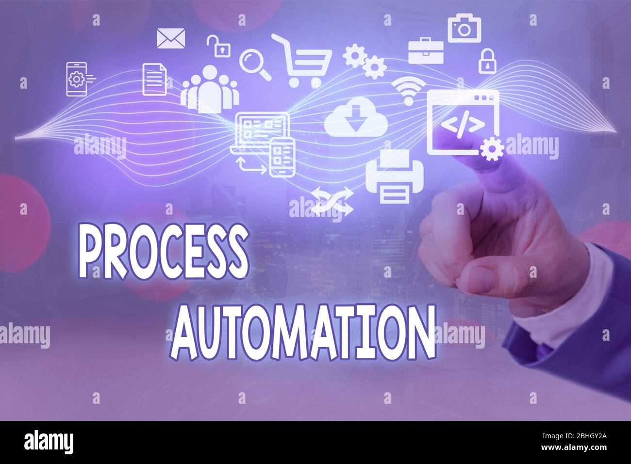 Conceptual hand writing showing Process Automation. Concept meaning ...