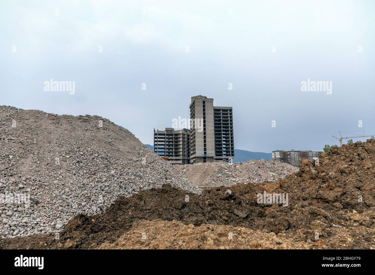 Building implodes, after series of explosions Stock Photo - Alamy