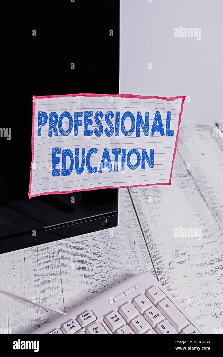Conceptual hand writing showing Professional Education. Concept meaning ...