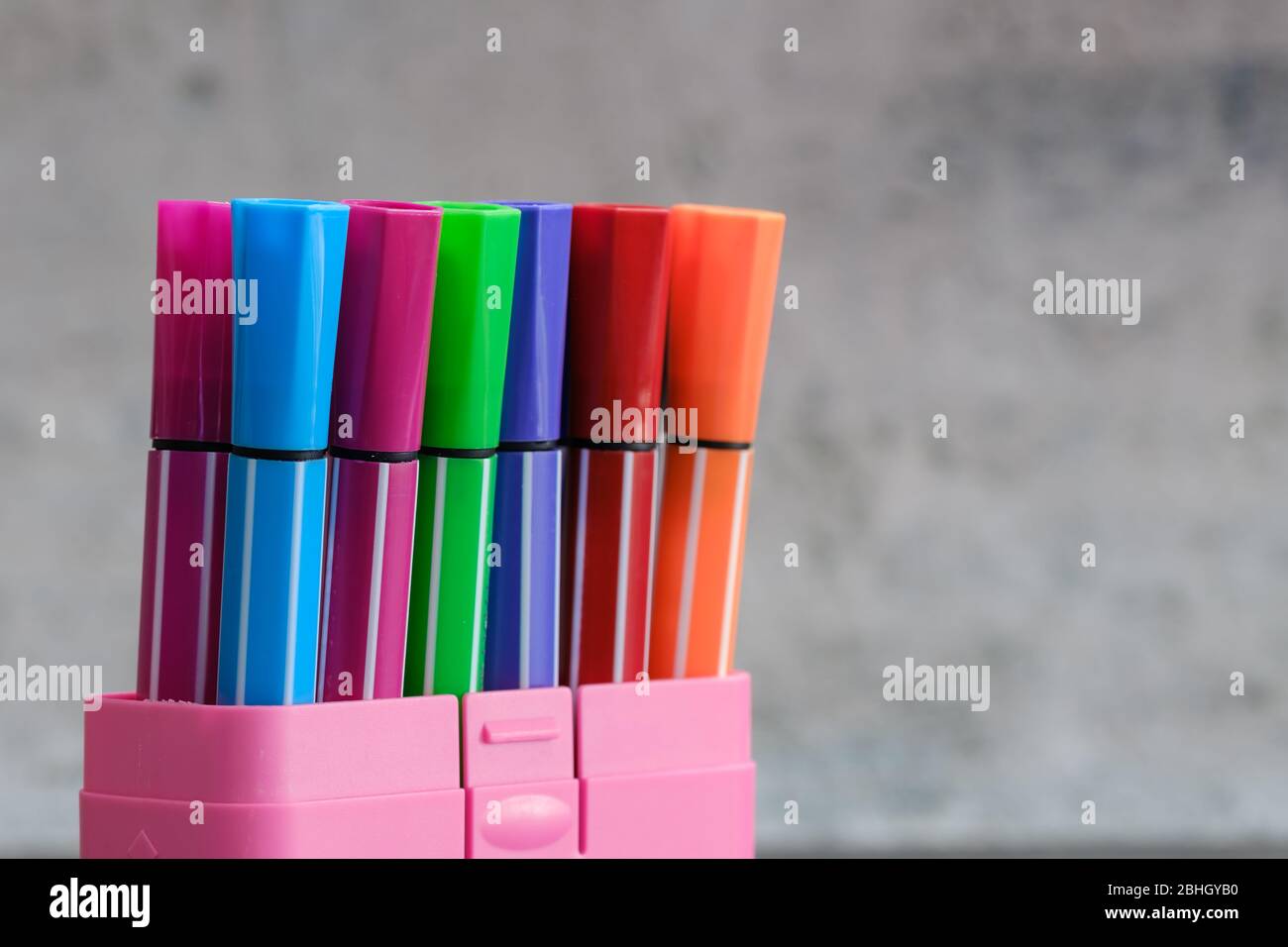 colored markers isolated on the white background Stock Photo - Alamy