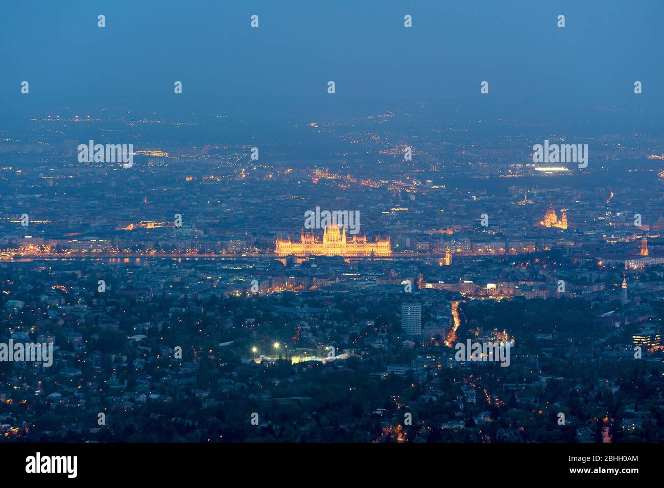 Panorama of the night city top view hi-res stock photography and images ...