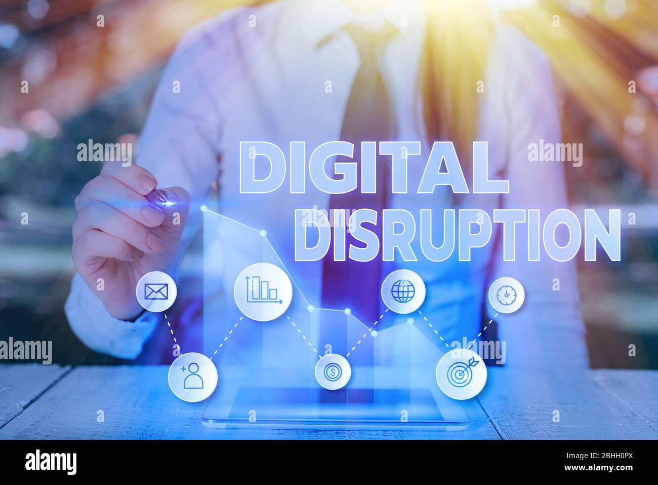 Text sign showing Digital Disruption. Business photo text Changes that ...