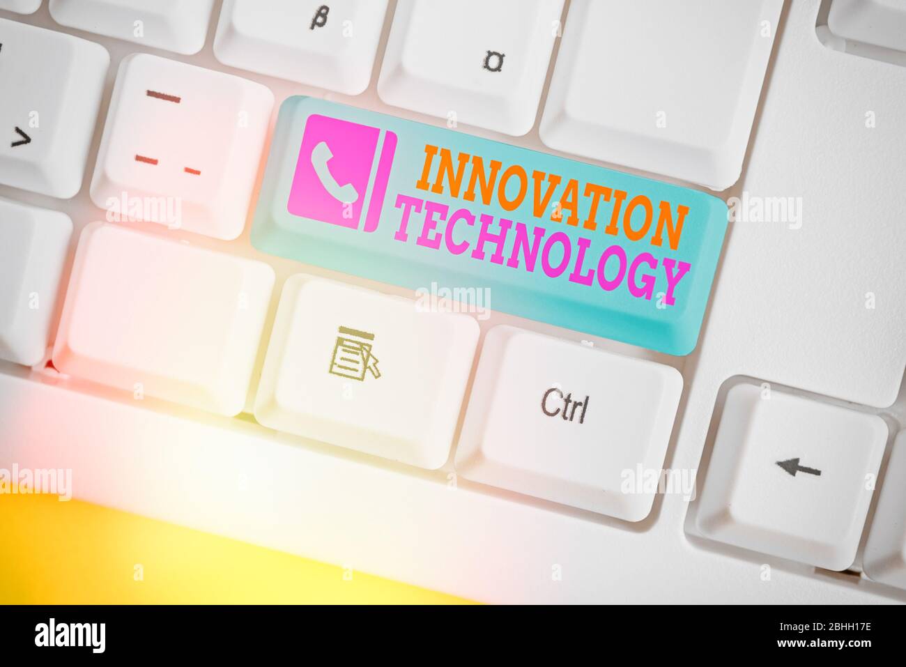 Writing note showing Innovation Technology. Business concept for New ...