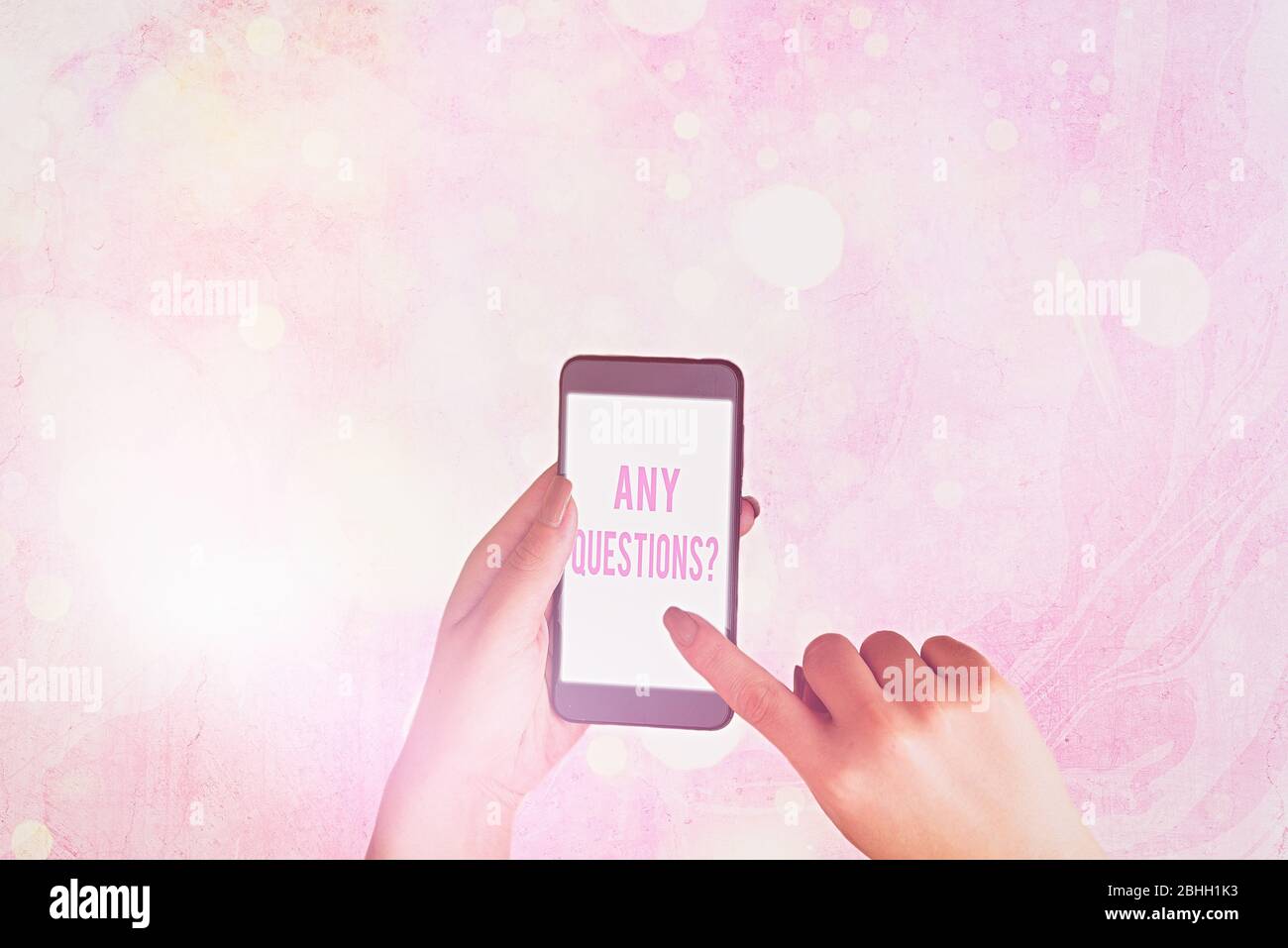 Writing note showing Any Questions Question. Business concept for ...