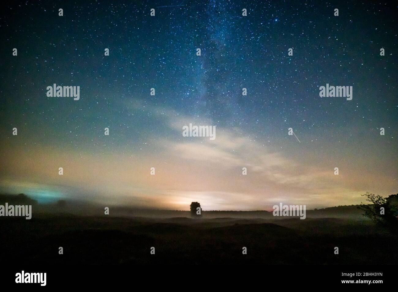 Starry night over a small town in Germany Stock Photo - Alamy