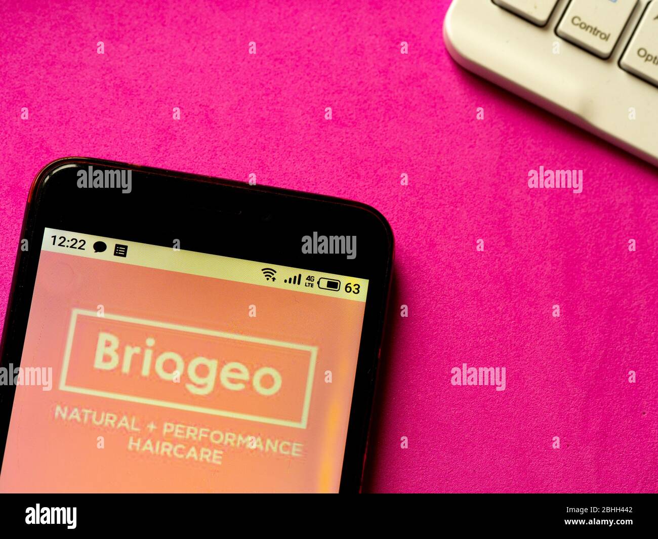 In this photo illustration Briogeo logo is seen displayed on a ...