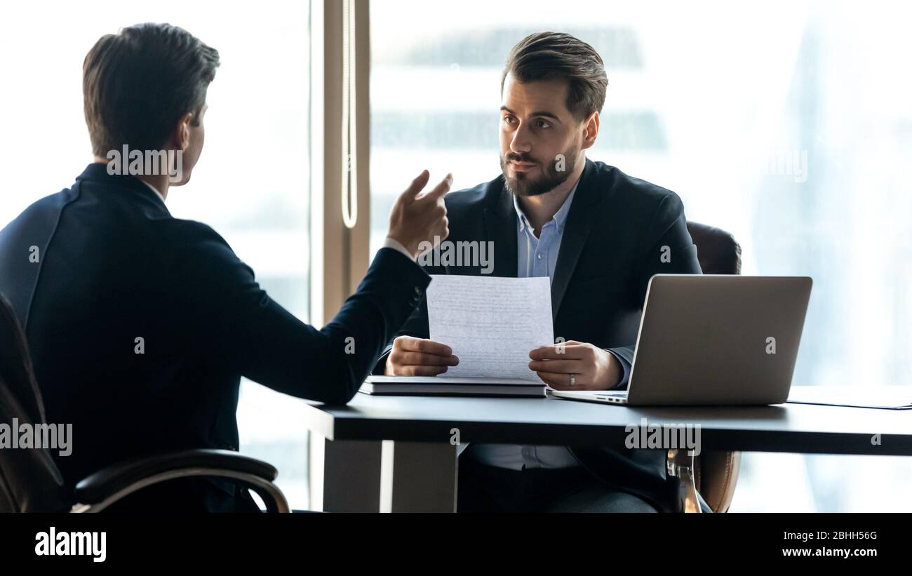 Office employer man interview hi-res stock photography and images - Alamy