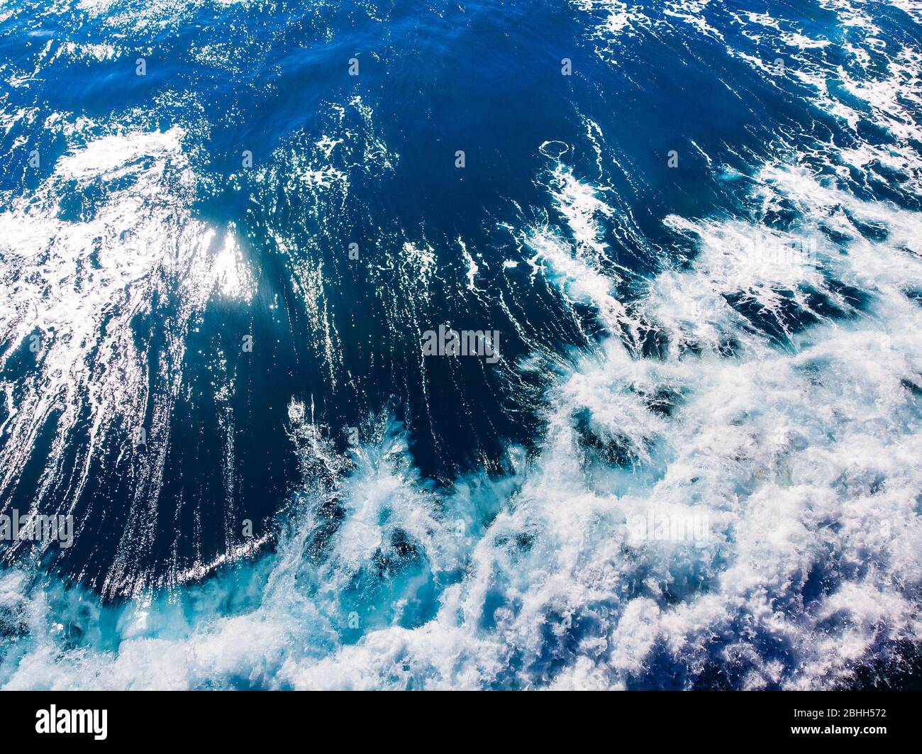 Big dark blue waves for surfing in deep ocean, aerial top view Stock ...