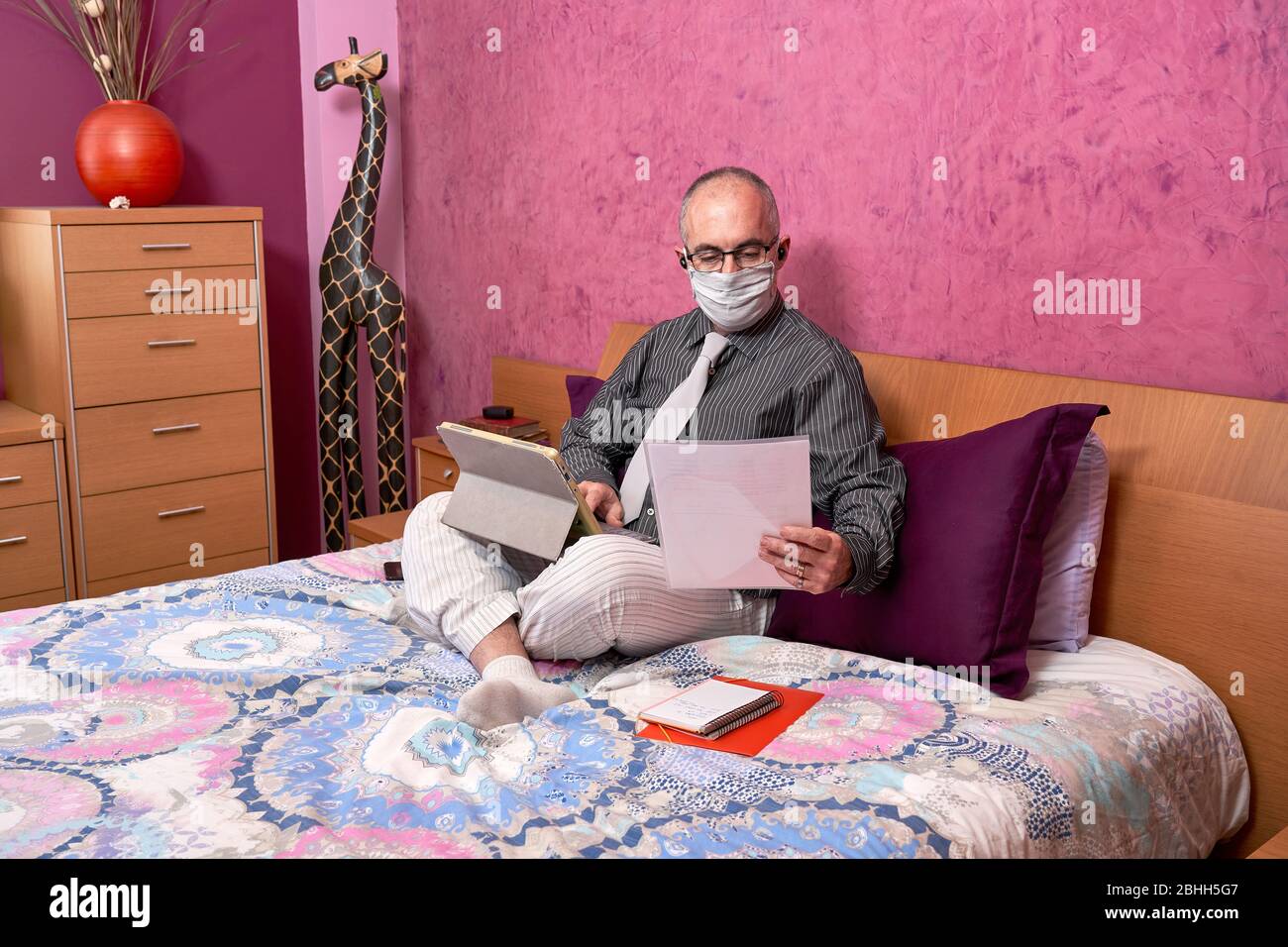 Businessman work in pajamas hi-res stock photography and images - Alamy
