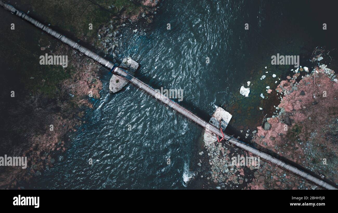 Frozen ski lift on the top of the mountain Stock Photo - Alamy