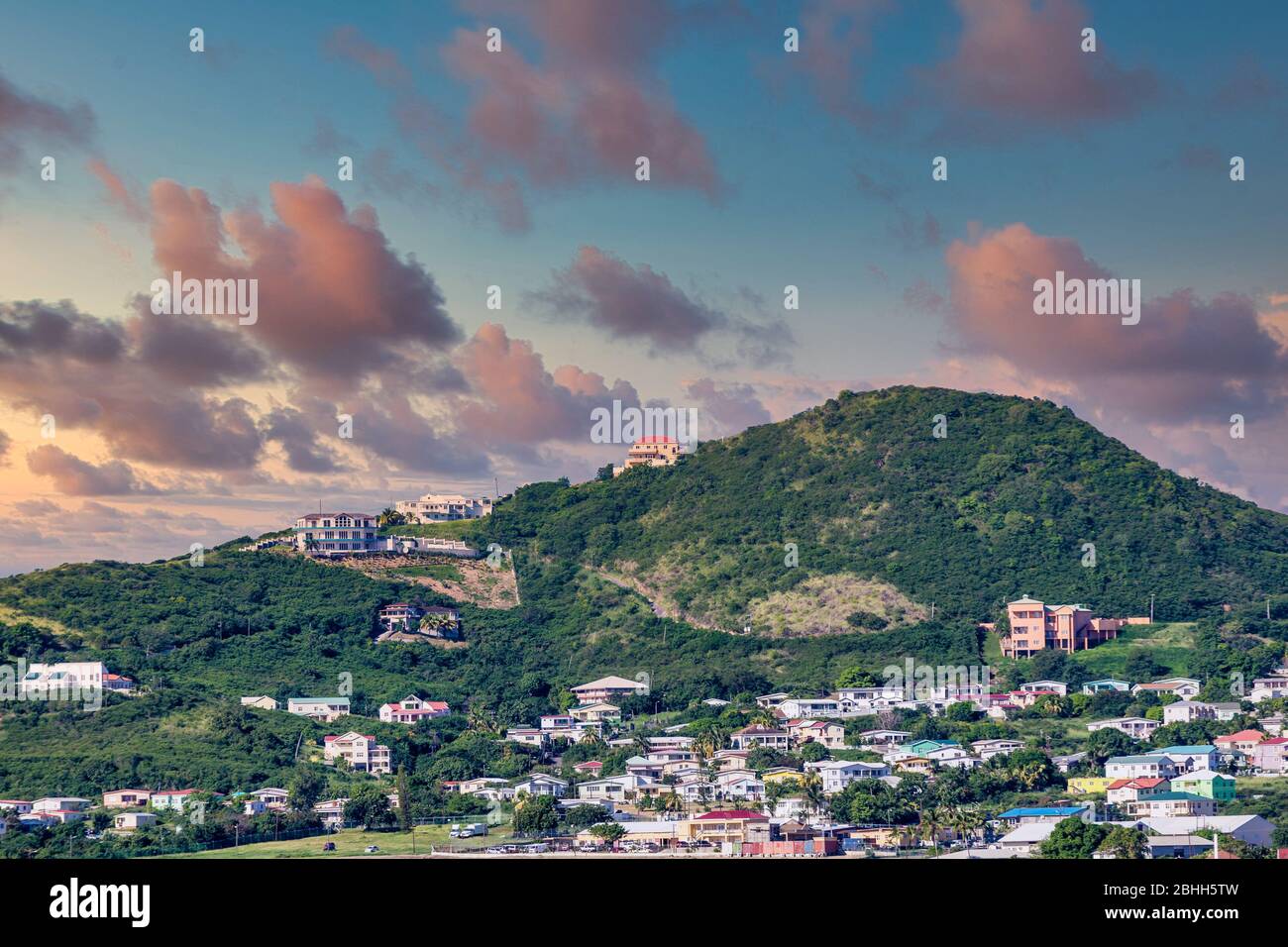 Colorful Condos on Tropical Hillside Stock Photo - Alamy