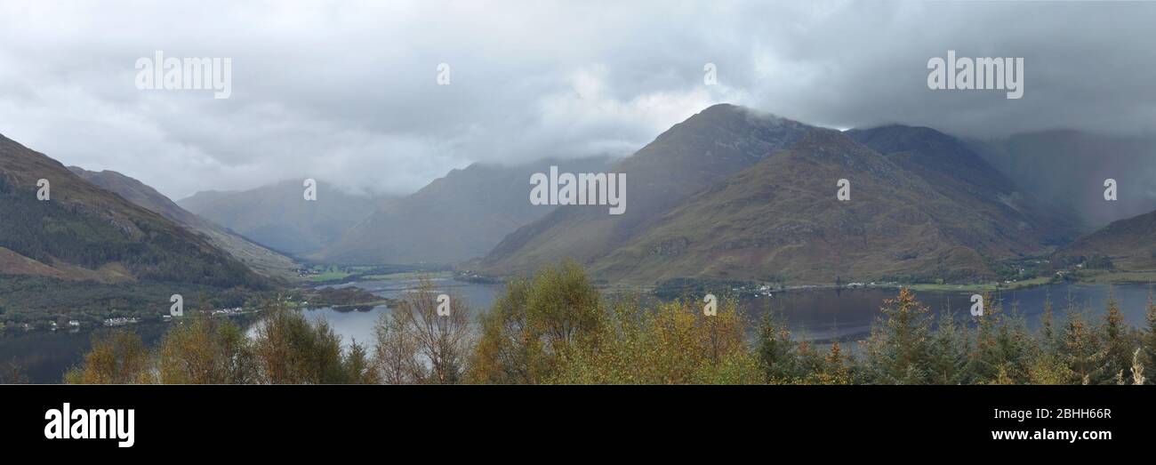 View from the Ratagan Pass, Mam Ratagan, of Loch Duich and the Sisters ...