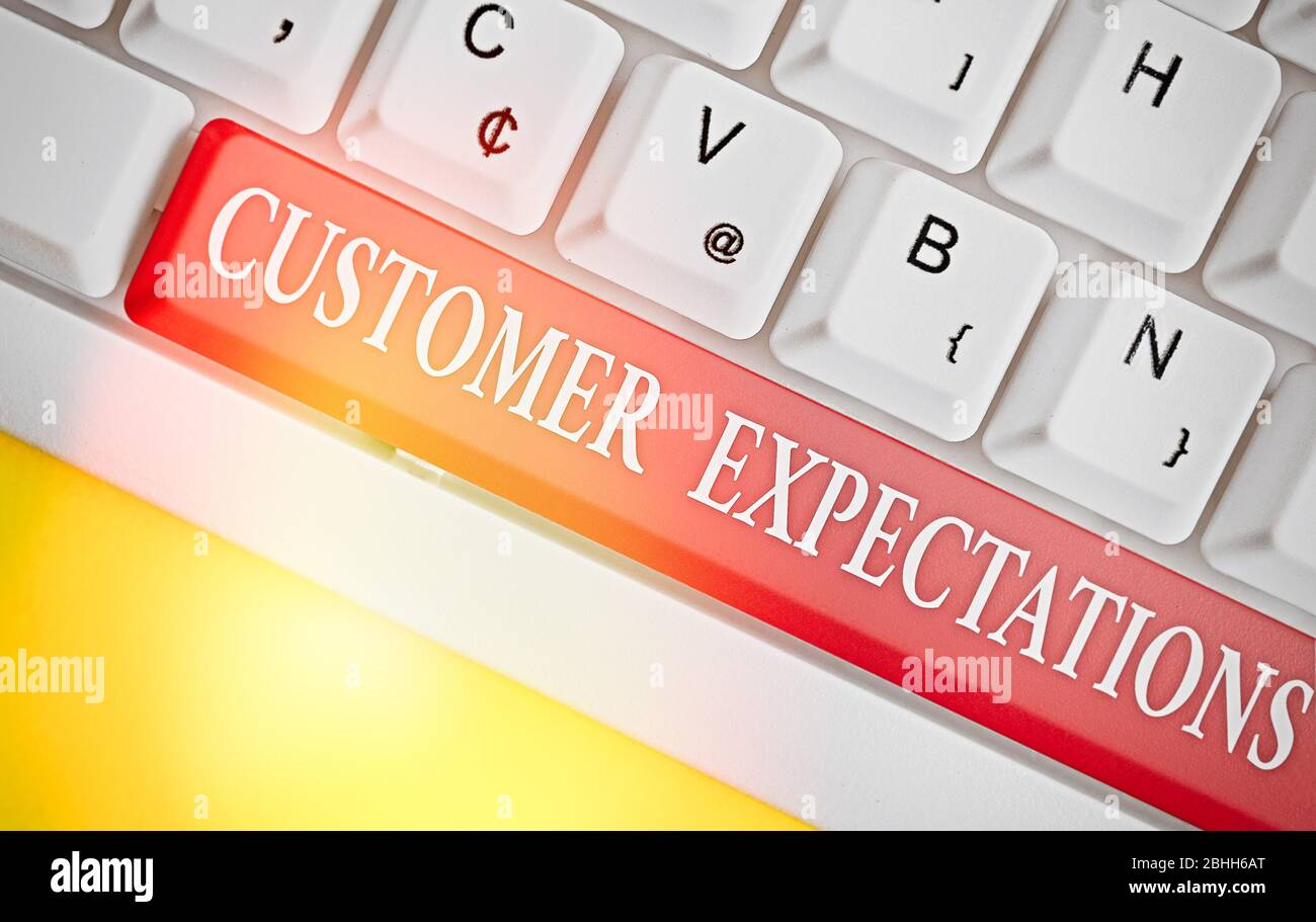 Writing note showing Customer Expectations. Business concept for ...