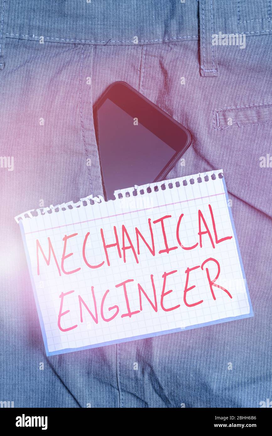 Writing note showing Mechanical Engineer. Business concept for Applied ...