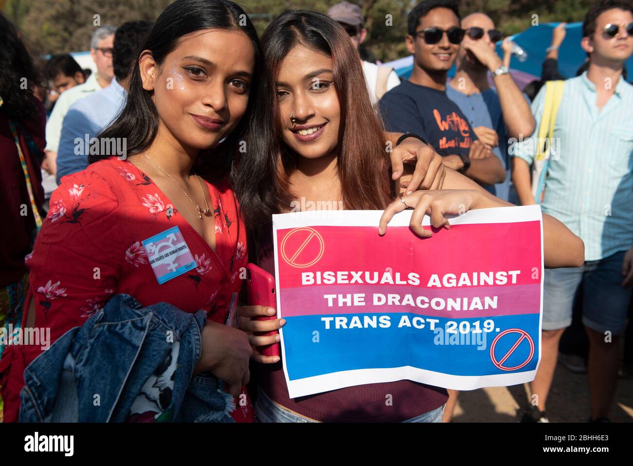 Mumbai / India 01 February 2020 LGBT supporters girls holding poster ...