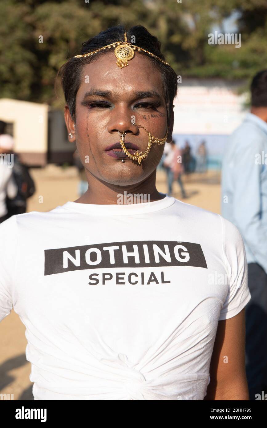 Mumbai / India 01 February 2020 Street portraits of LGBT community man ...