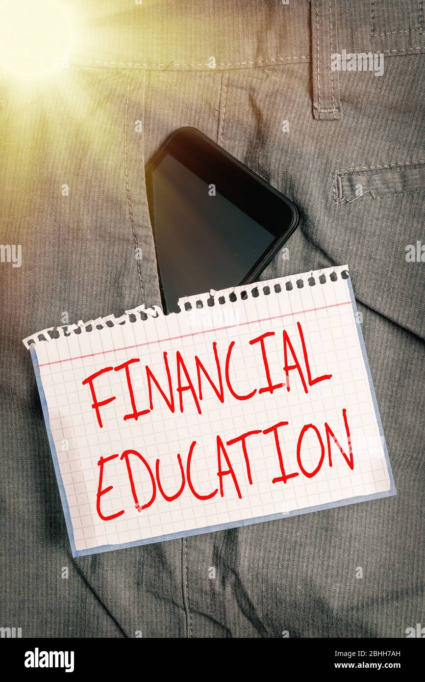 Writing note showing Financial Education. Business concept for ...