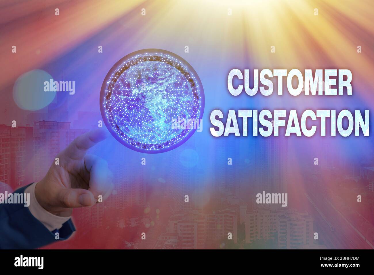 Writing note showing Customer Satisfaction. Business concept for Exceed ...
