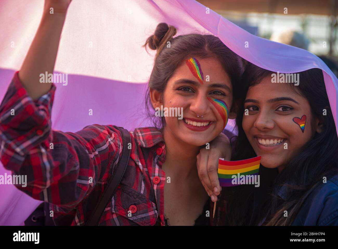 Mumbai / India 01 February 2020 Portrait of two indian LGBT community ...