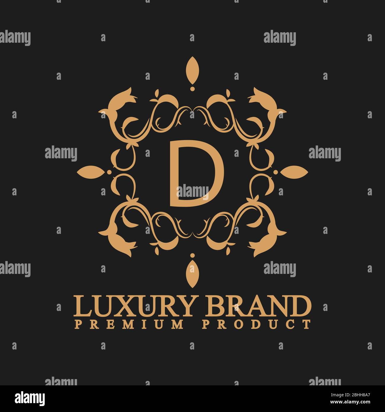 Luxury Logo with ornament and Flourish design for VIP brand, Fashion ...