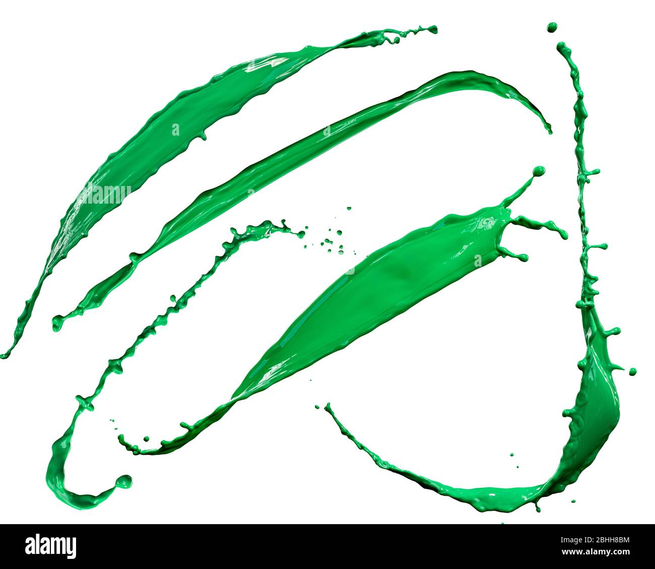 Beautiful green paint splashes isolated on white background Stock Photo ...