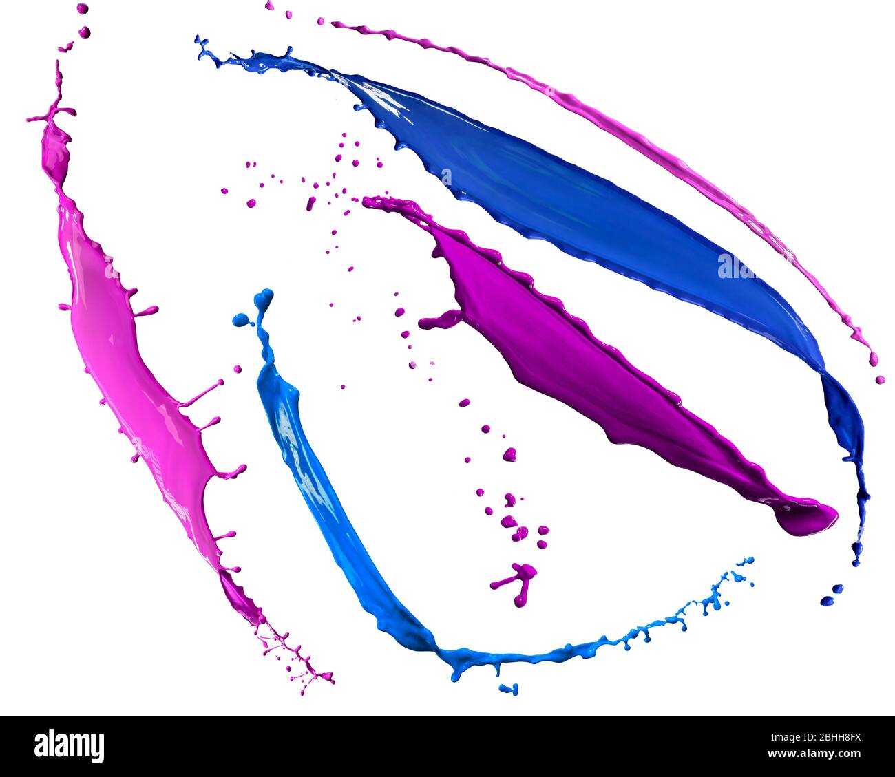 splendid different colors paint splash isolated on black background ...