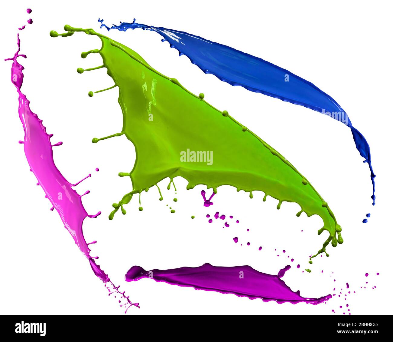 splendid different colors paint splash isolated on white background ...