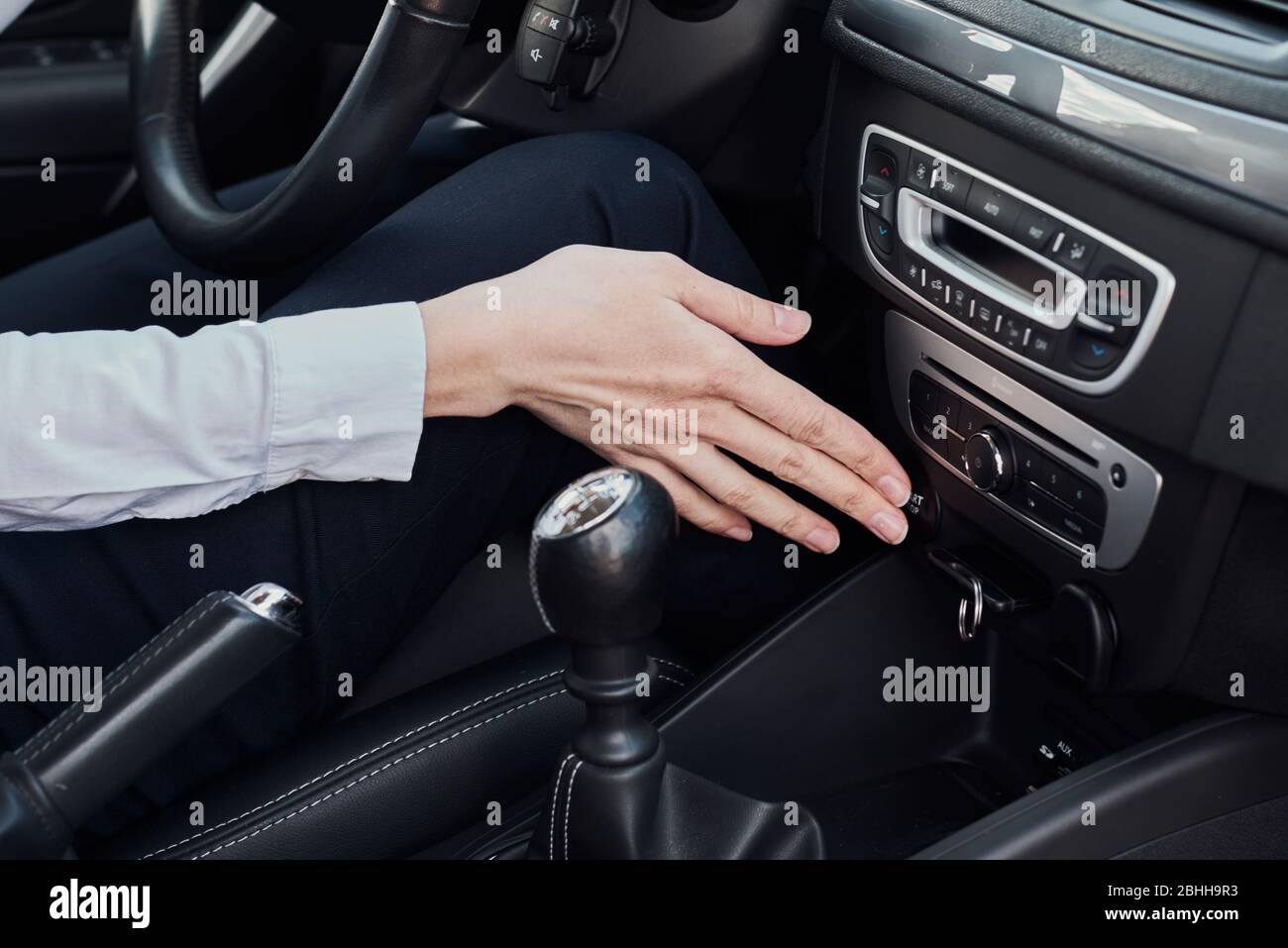Woman starting car hi-res stock photography and images - Alamy