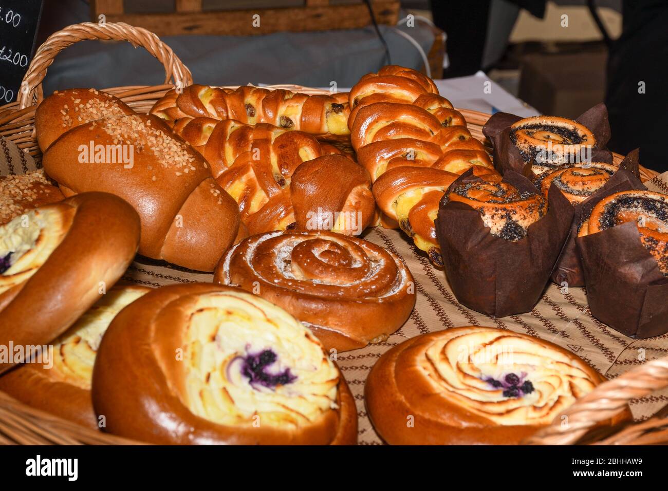 Borough Market in London fresh pastry desserts for sale Stock Photo - Alamy