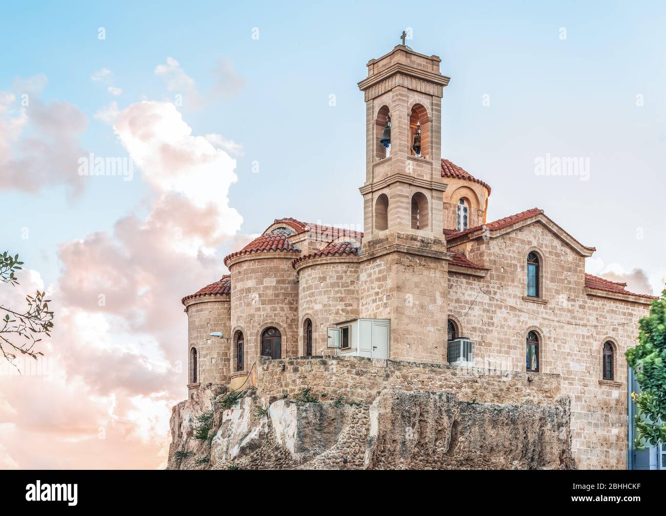 View of the Church of Panagia Theoskepasti , Paphos, Cyprus. This is a ...