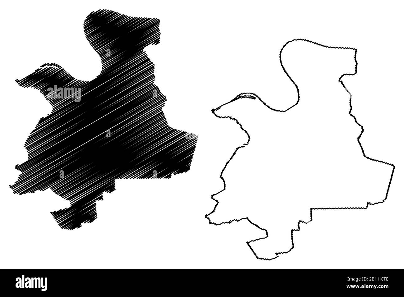 Offenbach am Main City (Federal Republic of Germany, Hesse) map vector ...