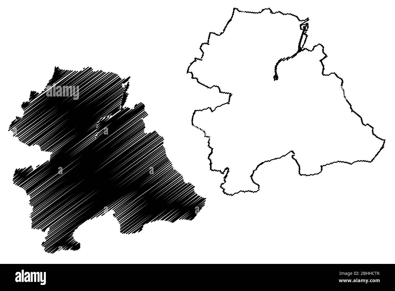 Odense City (Kingdom of Denmark) map vector illustration, scribble ...
