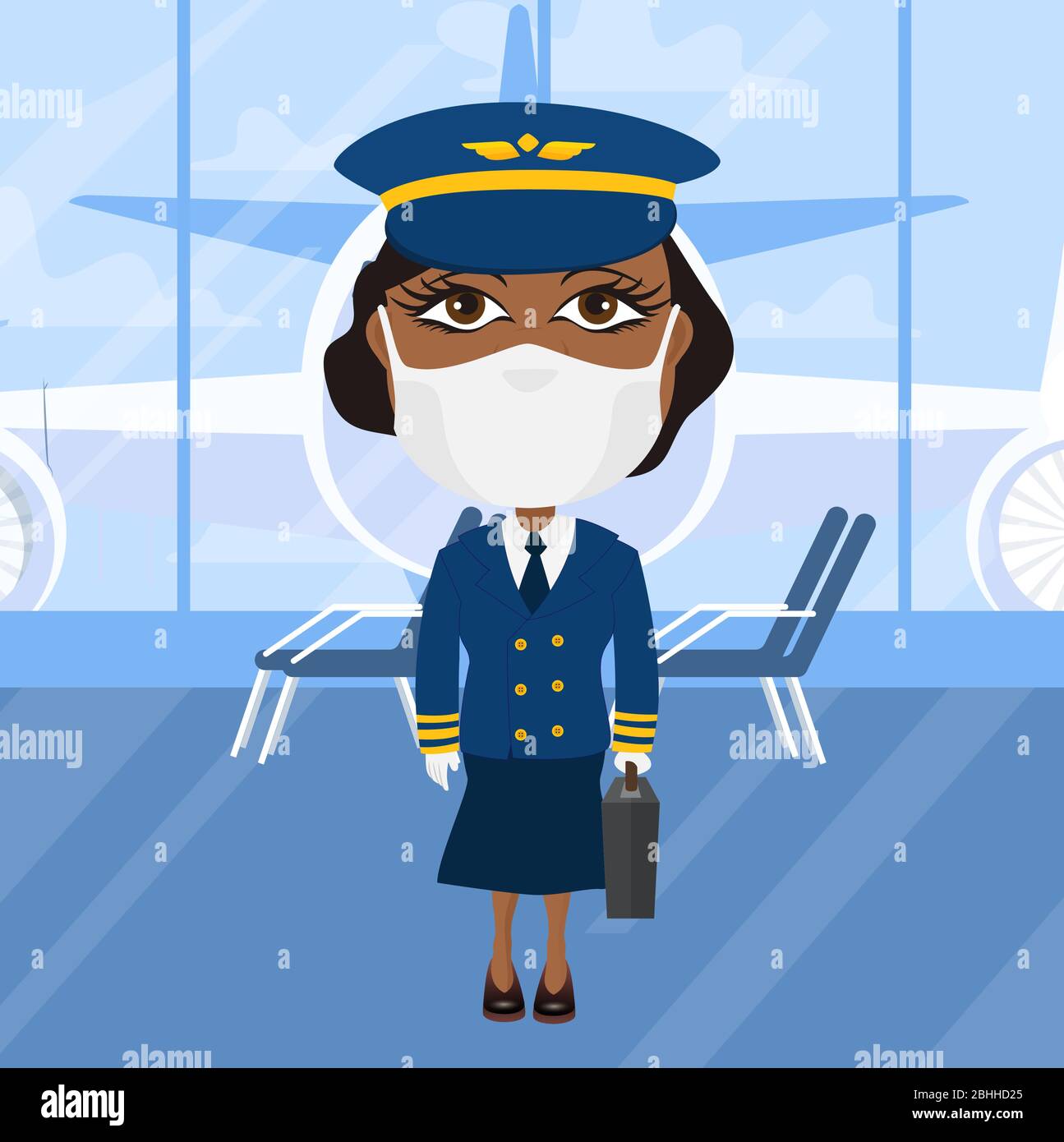 Female pilot african Stock Vector Images - Alamy