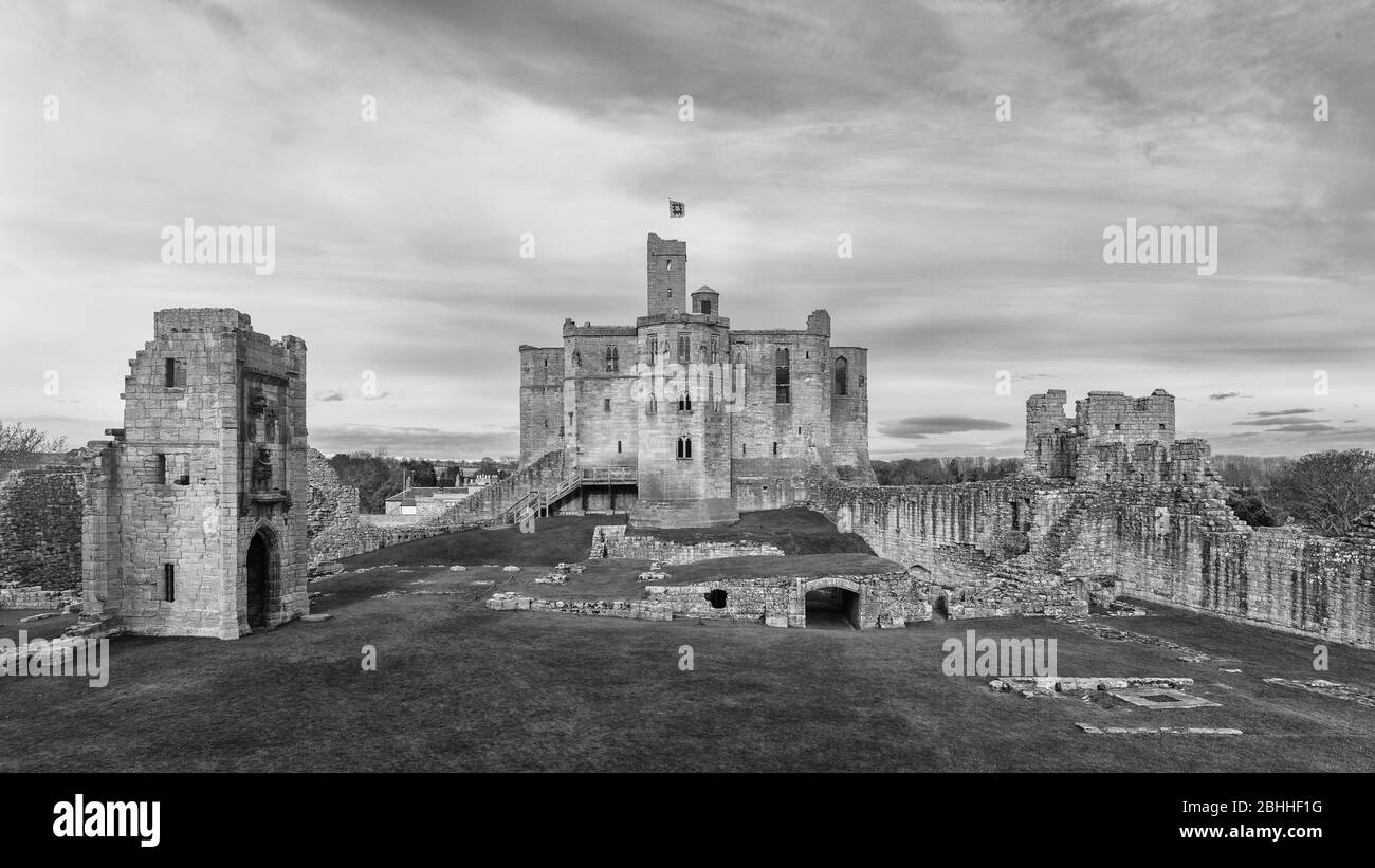 Warkworth castle Black and White Stock Photos & Images - Alamy