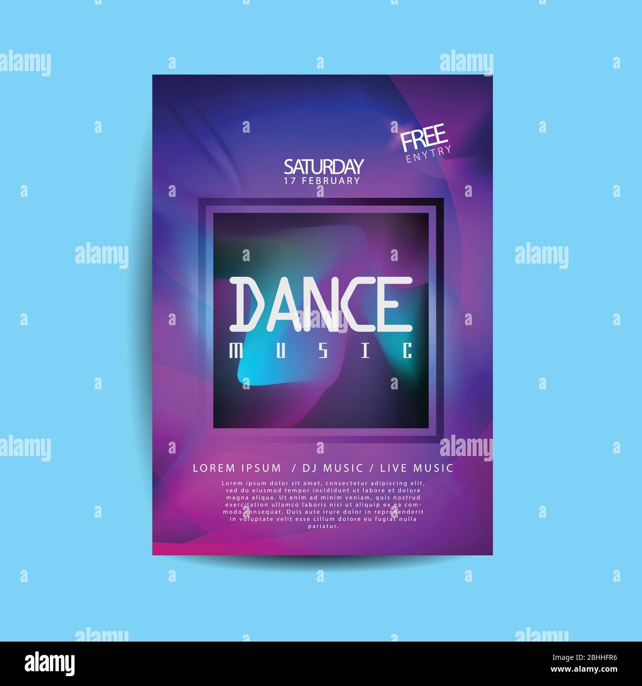 electronic dance music cover template for summer fest or club party ...