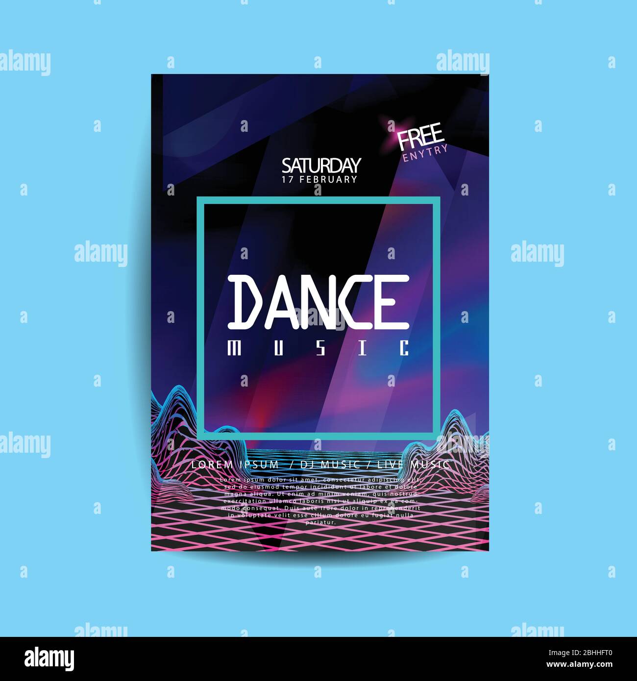 electronic dance music cover template for summer fest or club party ...