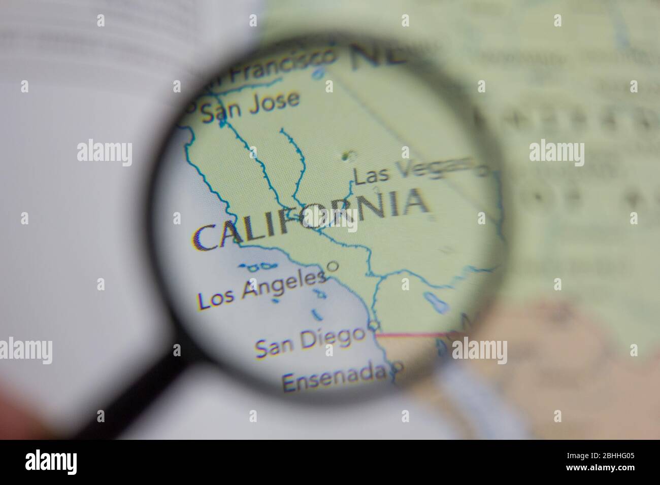 American state California on the map of the world or atlas Stock Photo ...