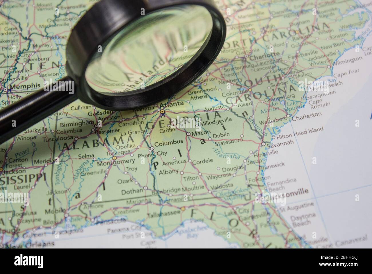 American state Georgia on the map of the world or atlas Stock Photo - Alamy