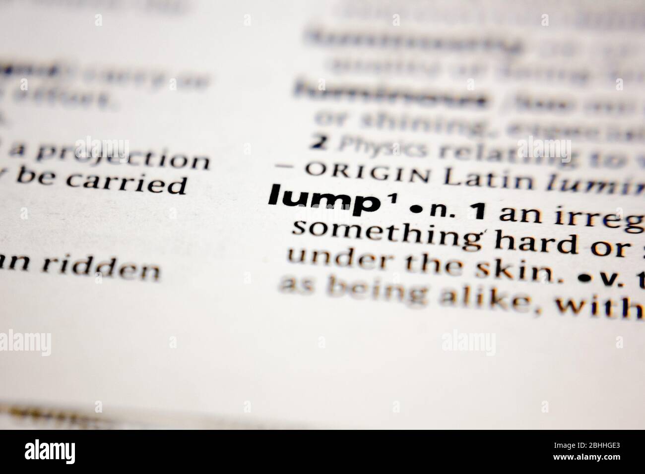 Word or phrase lump in a dictionary Stock Photo - Alamy