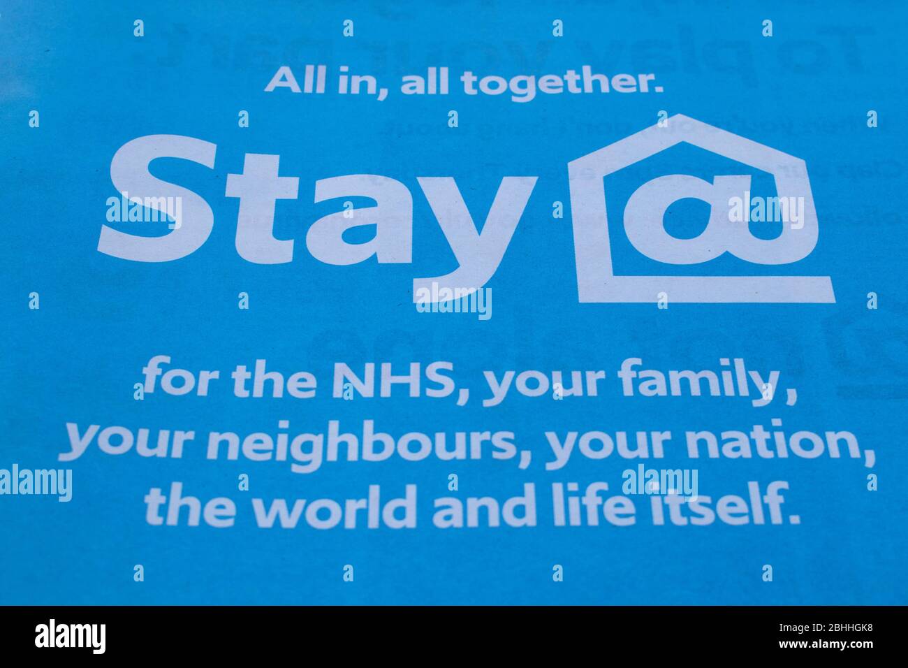 The Times Newspaper London Friday April 17 2020. NHS advertisement wrap ...