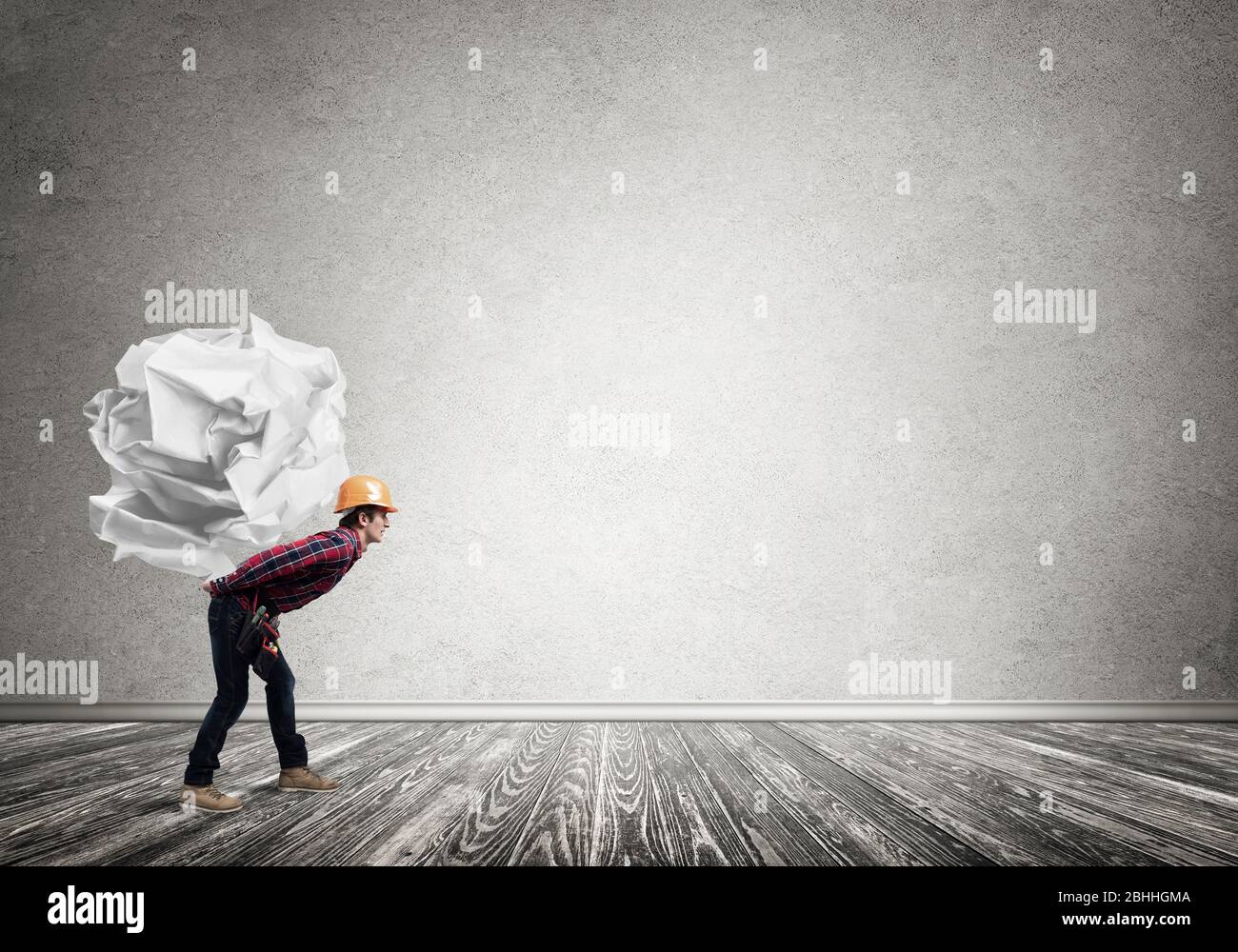 Engineer man carry load Stock Photo - Alamy